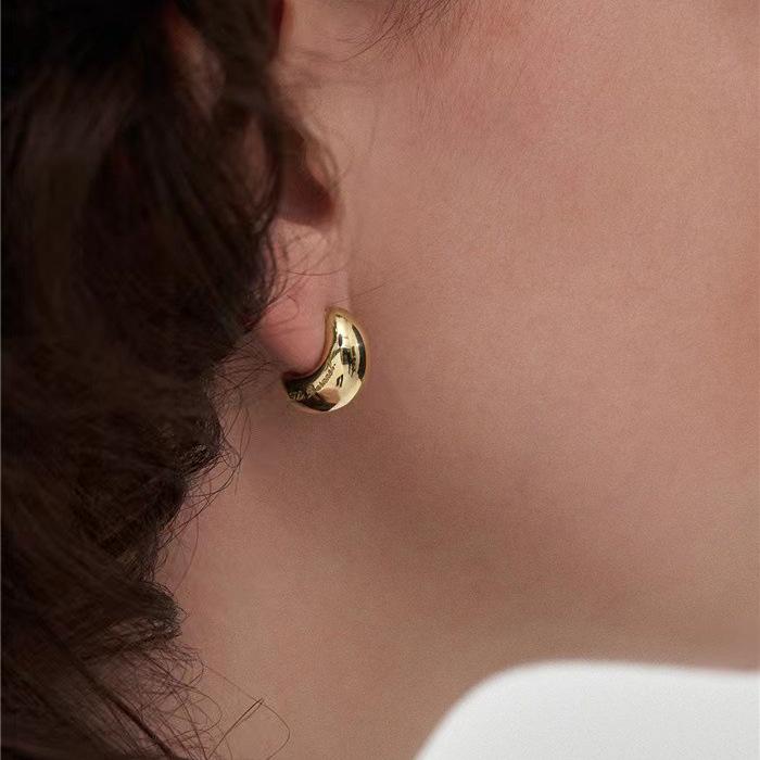ピアス レディース 三日月モチーフ 真鍮 18K 本金 シルバー925 アレルギー対応 デザイン かわいい シンプル イヤーアクセサリー・造型: 星形, 幾何型・色: 金色, 白金・スタイル: 简约・製品カテゴリ: 耳飾・対象: 女式・流行...
