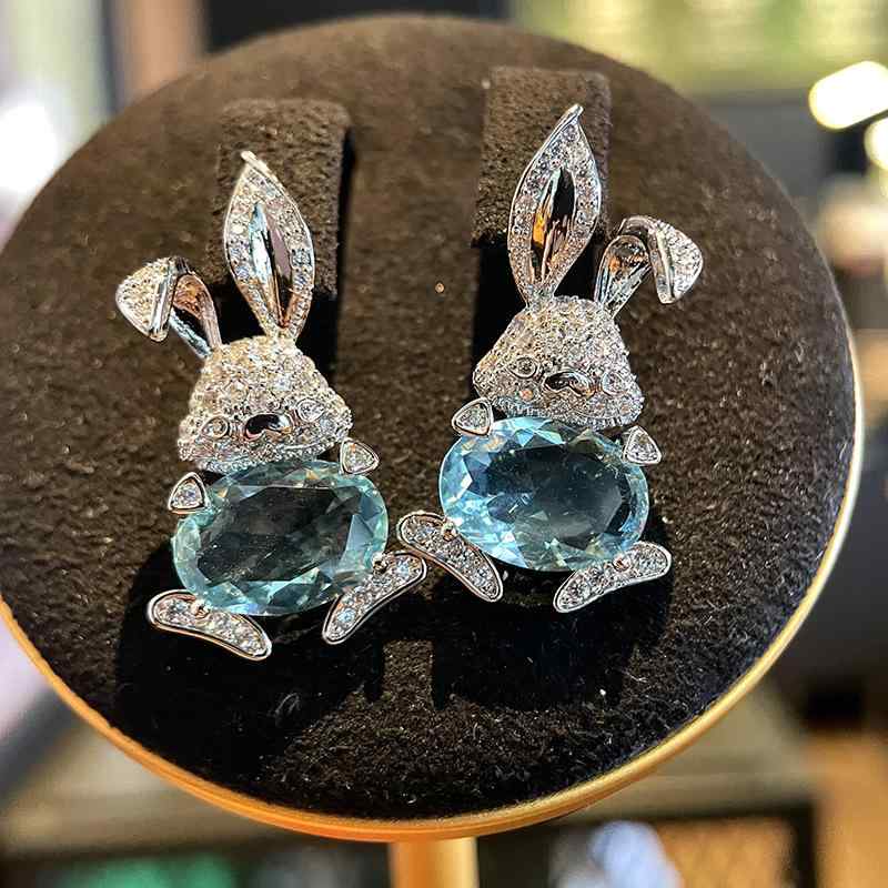 ピアス レディース かわいい ウサギ アニマル シルバー925 ジルコニア 個性的 動物 モチーフ アレルギー対応 百搭・処理工芸: 微镶・造型: 動物/生肖・カラー: 黄色, 藍色, 粉色・流行元素: 兔子・スタイル: 個性・耳針材質: ...