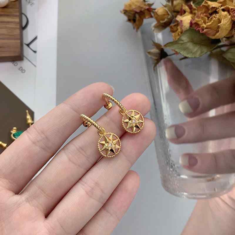 ピアス レディース 女性用 軽奢 复古風 ジルコニア 星 CD 小さめ エレガント イヤリング