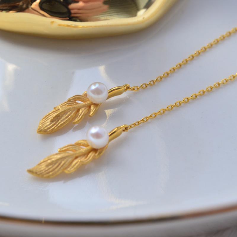 ピアス レディース ファッション シルバー925 リーフ モチーフ シンプル スタッドピアス ドロップピアス S925銀製 アレルギー対応 女性用 普段使い