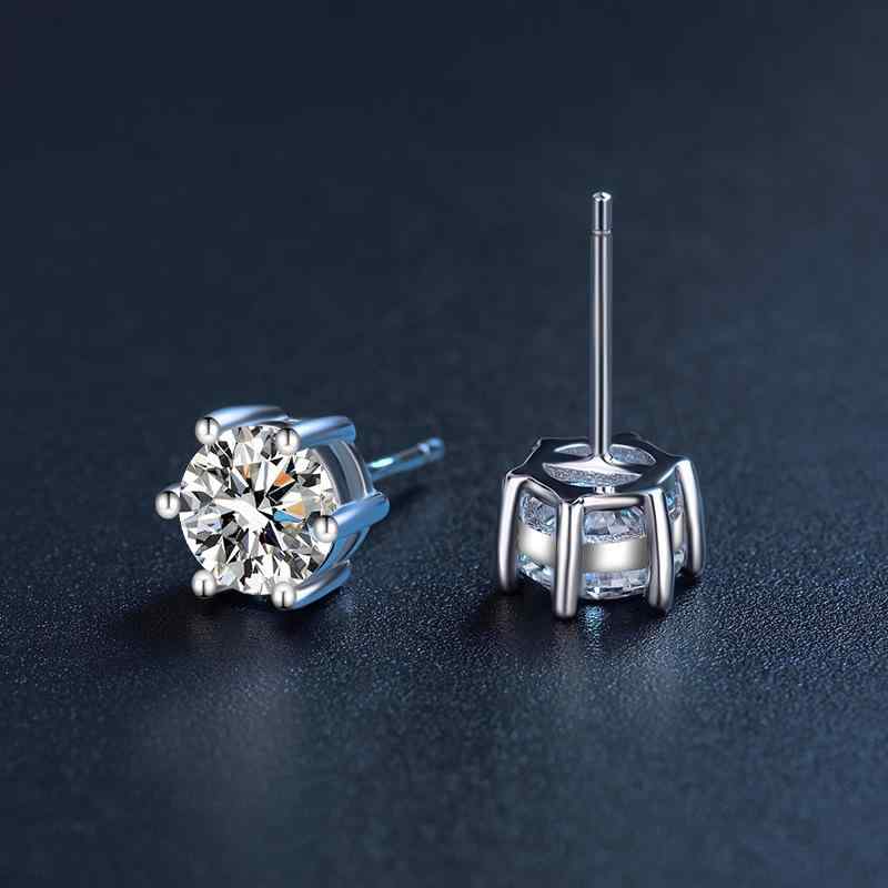 ピアス レディース シルバー925 モアサナイト 6本爪 一粒 スタッド シンプル 大ぶり 遮断式アレルギー対応普段使い パーティー