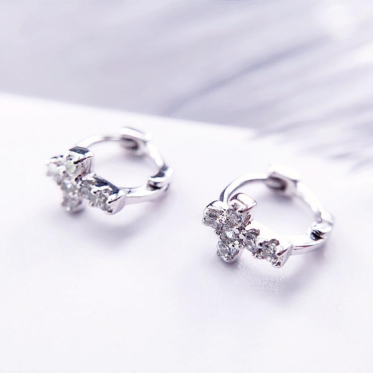 ピアス レディース シルバー925製 クロス 十字架 フープ 軟骨 イヤーカフ イヤリング アレルギー対応 つけっぱなしOK ミニ かわいい