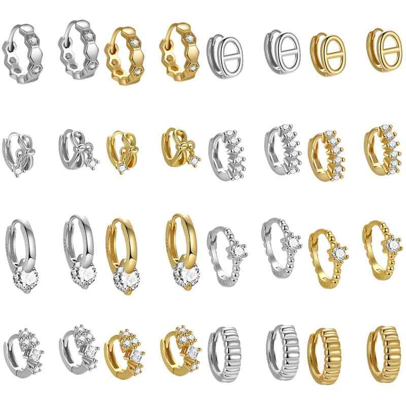 ピアス レディース ファッション シルバー925 ジルコニア フープピアス イヤーカフ イヤリング パンクスタイル トレンド 人気 アクセサリー