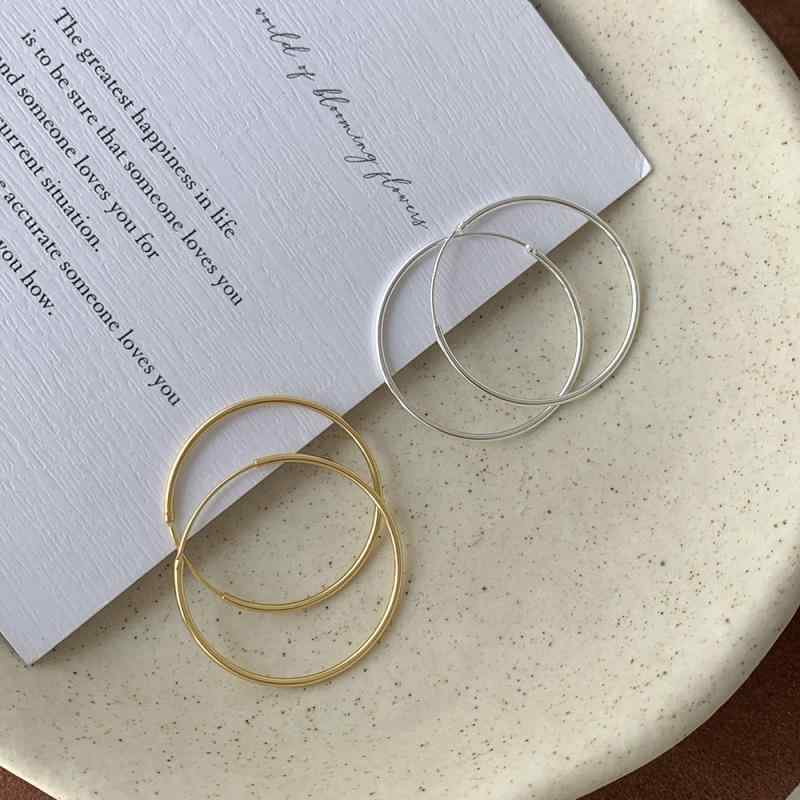 イヤリング レディース シルバー925 大ぶり 円形 サークル リング フープ 韓国風 アクセサリー 軽 роскошный