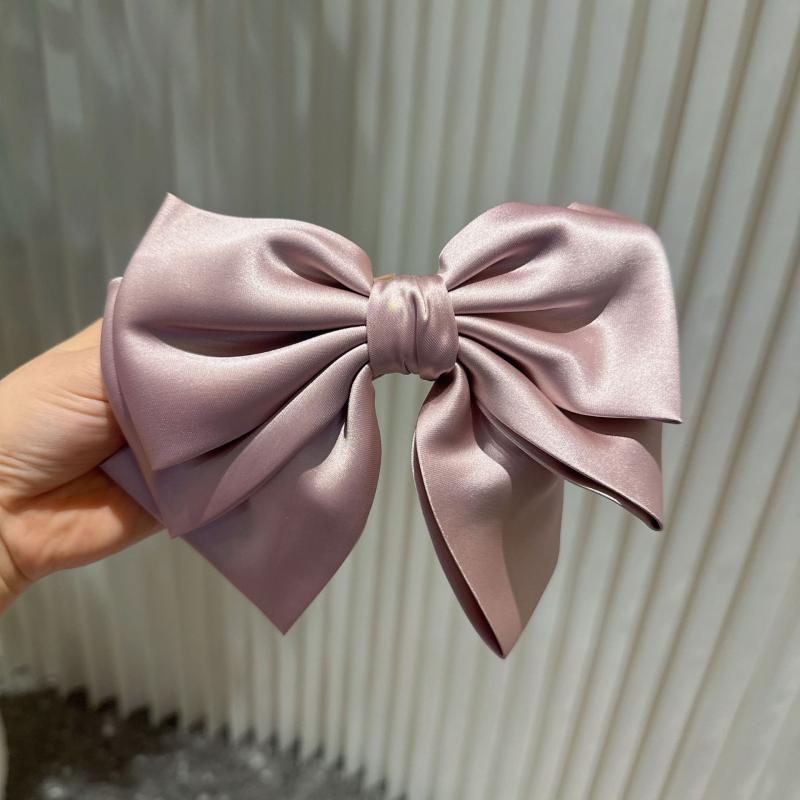 ヘアアクセサリー レディース 上品 3連リボン バレッタ ヘアクリップ ピンク系 ブラック エレガント かわいい