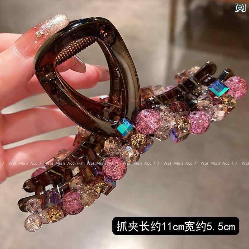 ヘアアクセサリー レディース ヘアクリップ 紫色 水晶 バンスクリップ ヘアアレンジ かわいい おしゃれ 韓国風 高見え まとめ髪・材质: 亚克力・发夹分类: 抓夹・颜色: 水晶・流行元素: 方块, 球体・スタイル: 日韩・製品カテゴリ: ...