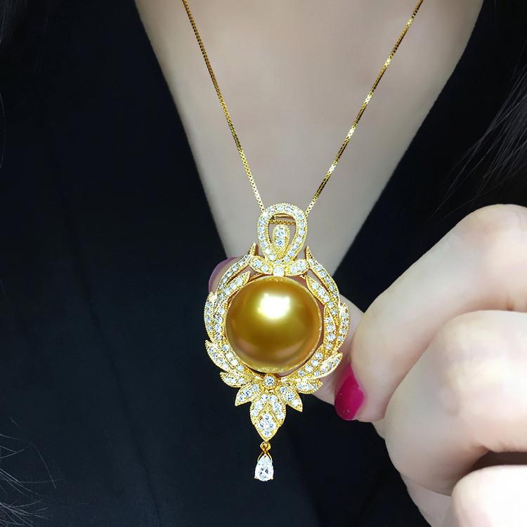 ジュエリー レディース 模造 南洋真珠 ペンダント ネックレス 電気メッキ加工 貝パール ゴージャス 豪華