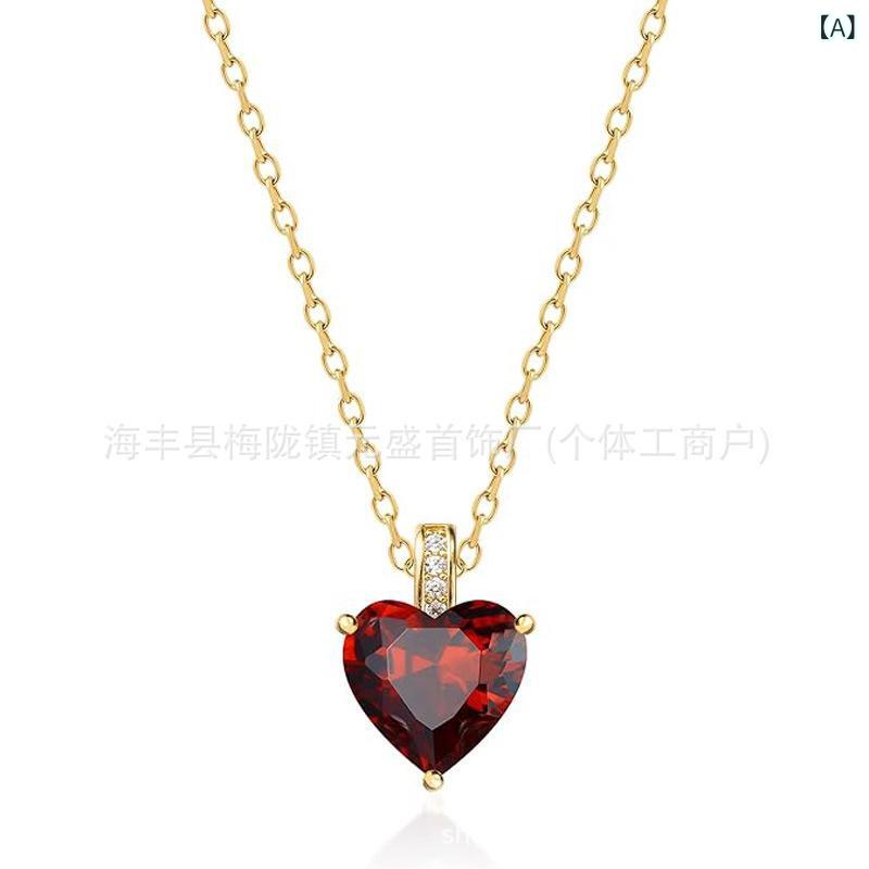 ネックレス レディース s925 シルバー ハート 誕生石 ペンダント 鎖骨チェーン アレルギー対応 かわいい おしゃれ