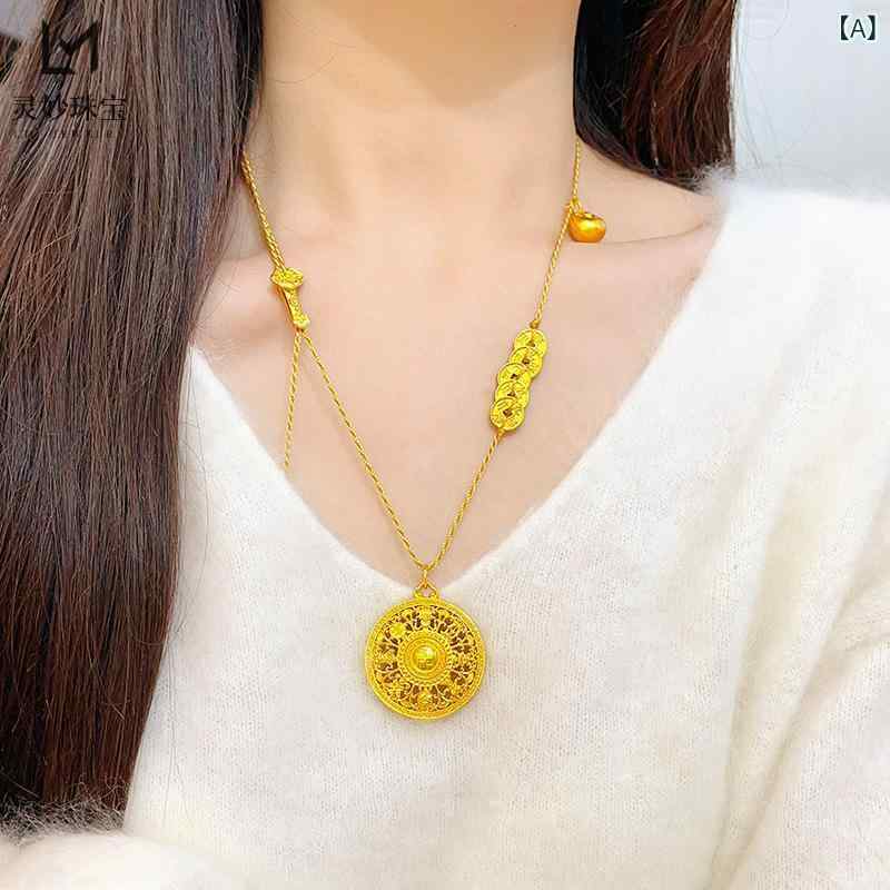 ネックレス レディース ペンダント 羅針盤モチーフ ゴールドカラー ラッキーアイテム 縁起物 無病息災