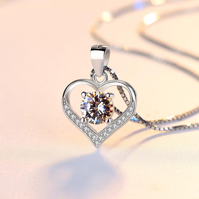 ネックレス レディース ハート シルバー925 韓国風 ハート形 ペンダント チョーカー アレルギー対応 誕生日 ギフト 女性 彼女 妻 プレゼント アクセサリー ジュエリー