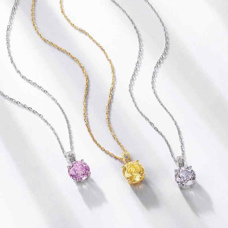 ネックレス レディース S925 シルバー ジルコニア ペンダント 鎖骨チェーン 彩宝 超キラキラ ファッション アクセサリー ギフト[ "・造型: 几何型", "・処理工芸: 镶钻", "...