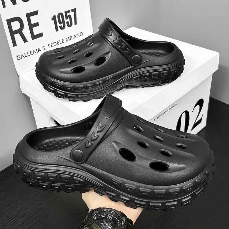 サンダル メンズ 男性用 スリッパ ビーチサンダル 穴あきサンダル スリッポン 滑り止め 涼感 通気性 蒸れない 柔らかい EVA素材 軽量 履きやすい 歩きやすい つっかけ 普段使い