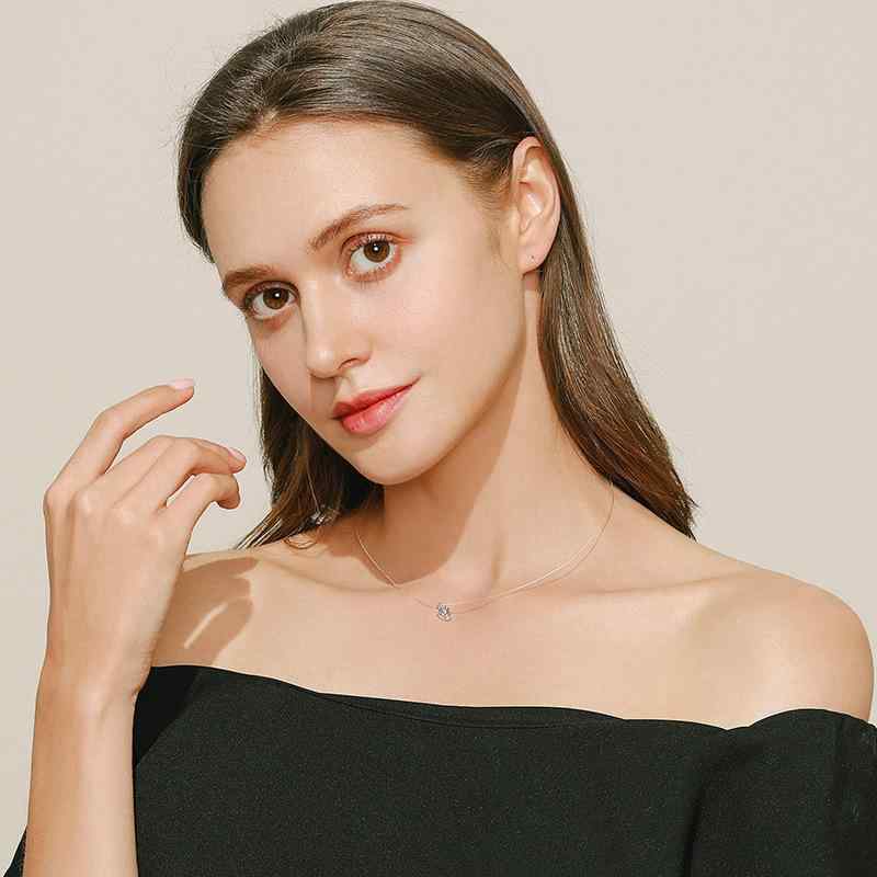 ネックレス レディース シルバー925 ジルコニア 鎖骨チェーン 透明感 シンプル かわいい ガーリー