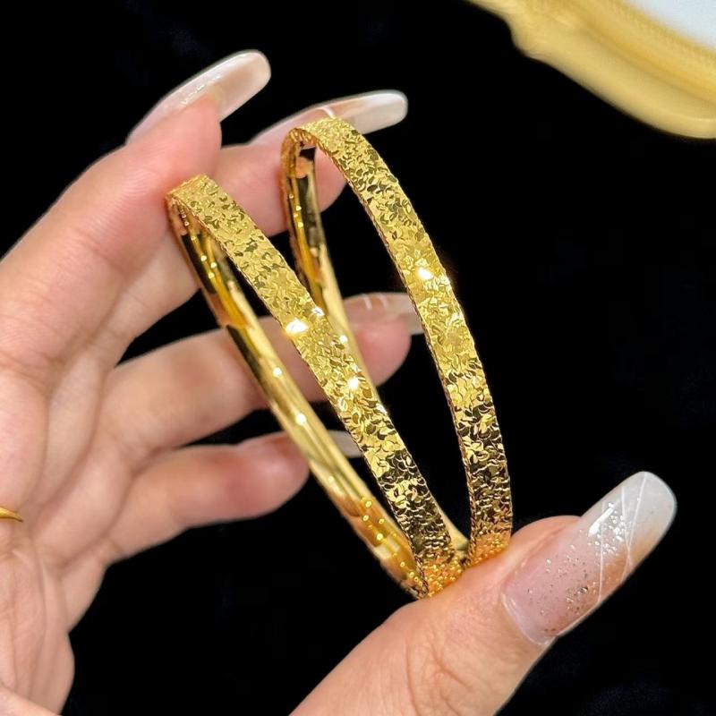 ブレスレット レディース 24金メッキ 砕氷 ジルコニア ラッキーアイテム 満天星