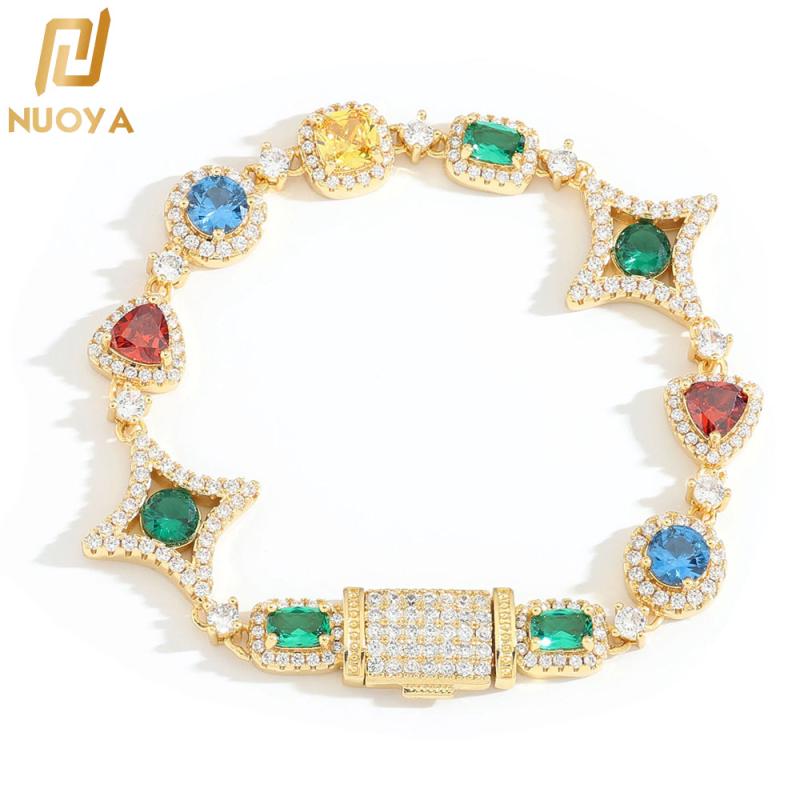 ブレスレット レディース アクセサリー ジュエリー カラーストーン ジルコニア メンズ 高級感 普段使い ヒップホップ