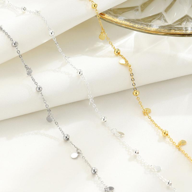 ブレスレット レディース シルバー925 銀 珠 丸型 手飾り 高級感 個性的 おしゃれ かわいい シンプル・素材: 银・処理工芸: 电镀・スタイル: 女式・造型: 几何型・カラー: 白金色, 黄金色, 素银色・純度: 925银・流行要素:...