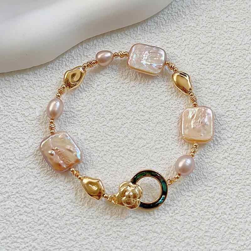 ブレスレット レディース バロックパール風 淡水パール風 串珠 エレガント 高級感 おしゃれ かわいい