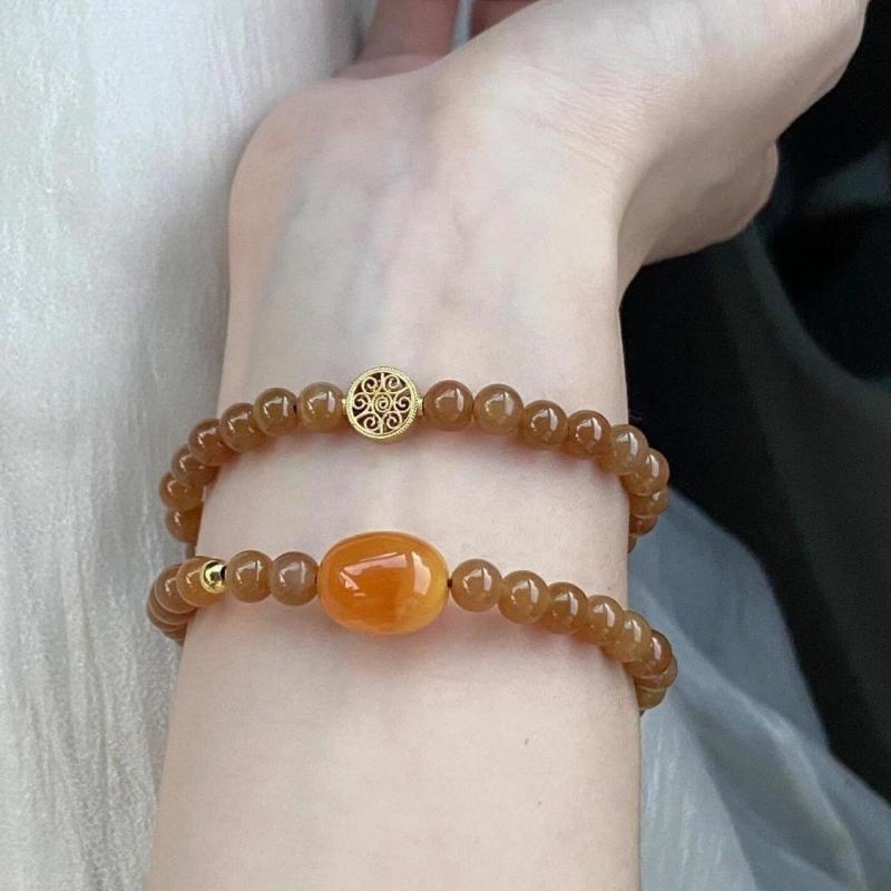 ブレスレット レディース 和田玉 糖色 焦珠 ジルコニア 手串 カップル 友情 ギフト・スタイル: 复古・造型: 几何型・产品类别: 手饰・适用人群: 女式・风格分类: 清新甜美・流行元素分类: 民族/国风