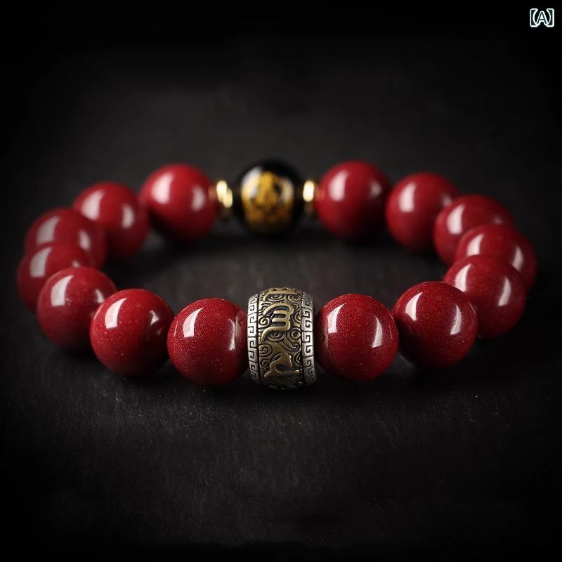 ブレスレット 男性用 12支 干支 本命年 天然石 紫金砂 お守り カップル 伸縮性 ラッキーアイテム