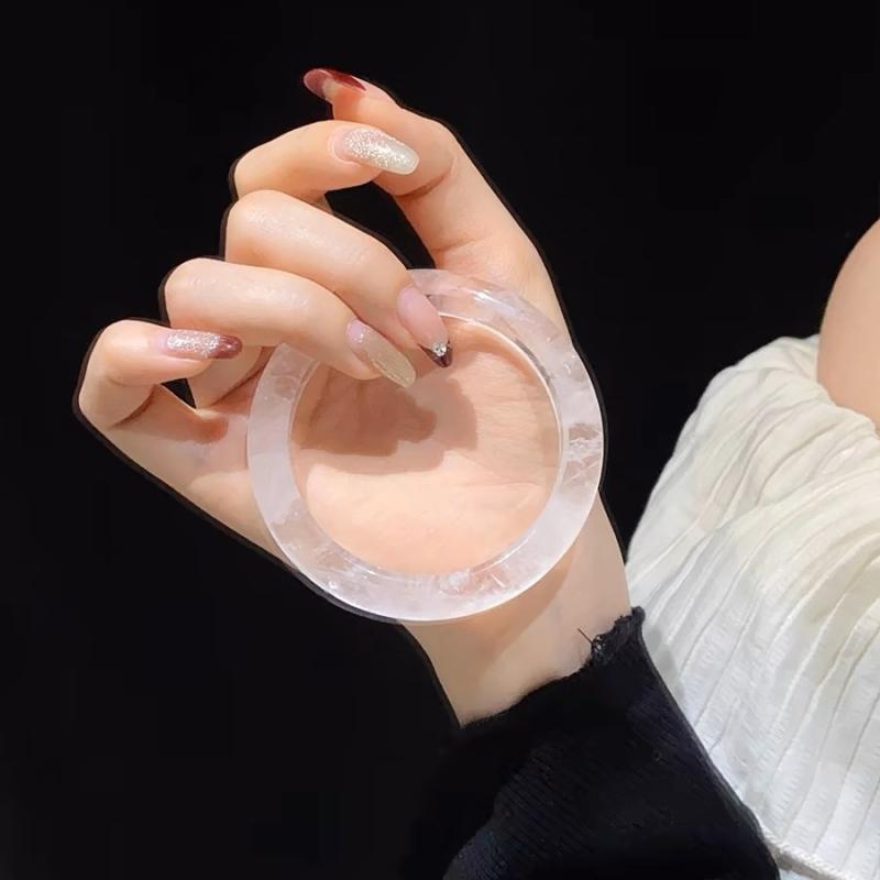 ブレスレット レディース アゼツライト 天然水晶 パワーストーン 幅広 バングル 普段使い お守り かわいい おしゃれ アクセサリー ギフト