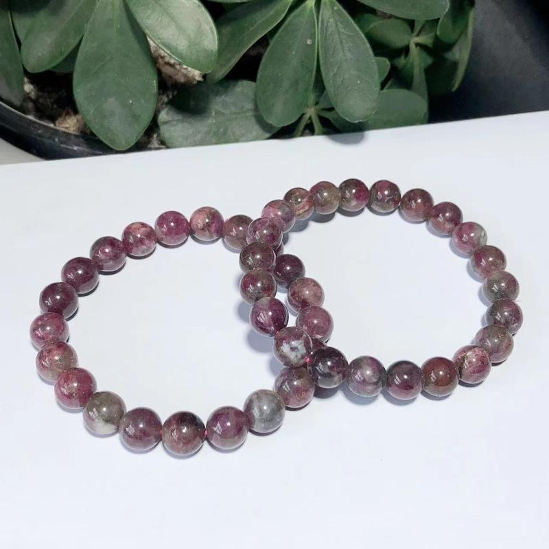 ブレスレット 男女兼用 天然石 レッドトルマリン 水晶 キラキラ 輝き 潤い アクセサリー 誕生日 ギフト