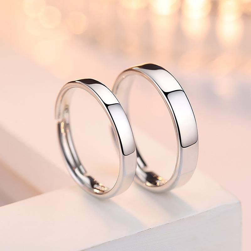 指輪 ペアリング シルバー925 シンプル 婚約 結婚 ラグジュアリー 調節可能 アレルギー対応