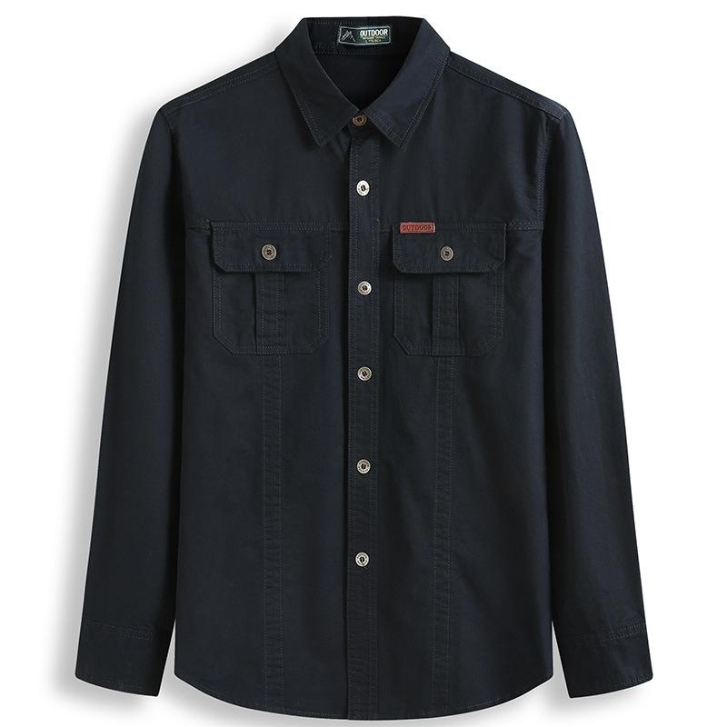 シャツ メンズ 男性用 長袖 ワークシャツ ミリタリー 肥満体型 ゆったりサイズ カジュアル 普段使い