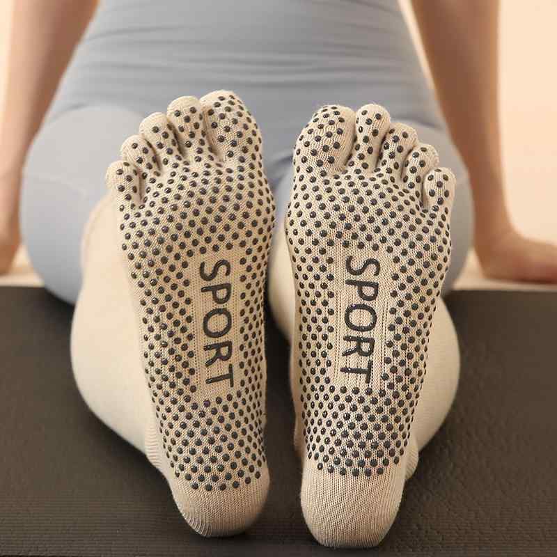 ヨガ 靴下 レディース 滑り止め 五本指 ソックス 膝上丈 圧力 Pilates ウェア スポーツ トレーニング ジム フィットネス 分趾 通気性 伸縮性