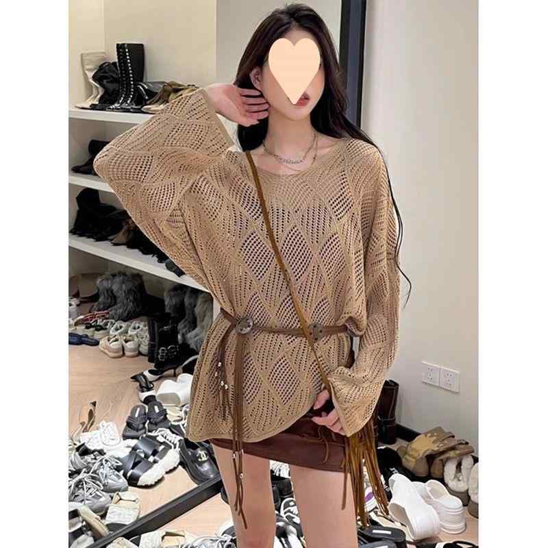 ニットアンサンブル レディース トップス キャミソールワンピース 2点セット レイヤード風 重ね着風 かわいい おしゃれ