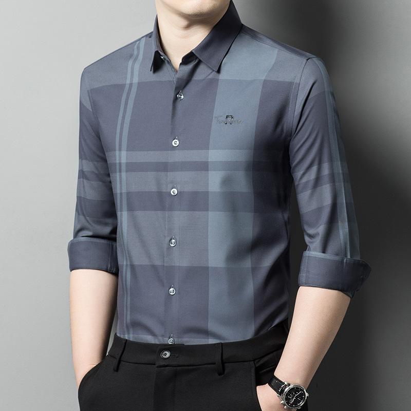 シャツ メンズ 男性用 長袖 格子柄 春秋 トップス 軽熟 カジュアル 合体・生地の名称: 化学繊維混紡・材質機能: 吸湿排汗・生地の糸番手: 40番手・スタイル: カーディガン・フィット: スタンダード・襟の形: 襟付き・袖丈: 長袖・柄...