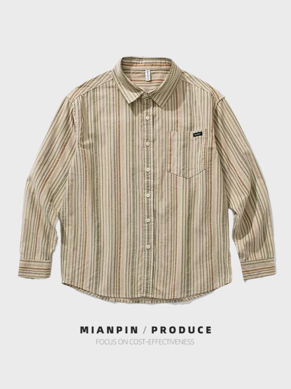 2シャツ メンズ 男性用 デニム ウォッシュ 長袖 トップス カジュアル ゆったり アメカジ 学生風 春秋 羽織り