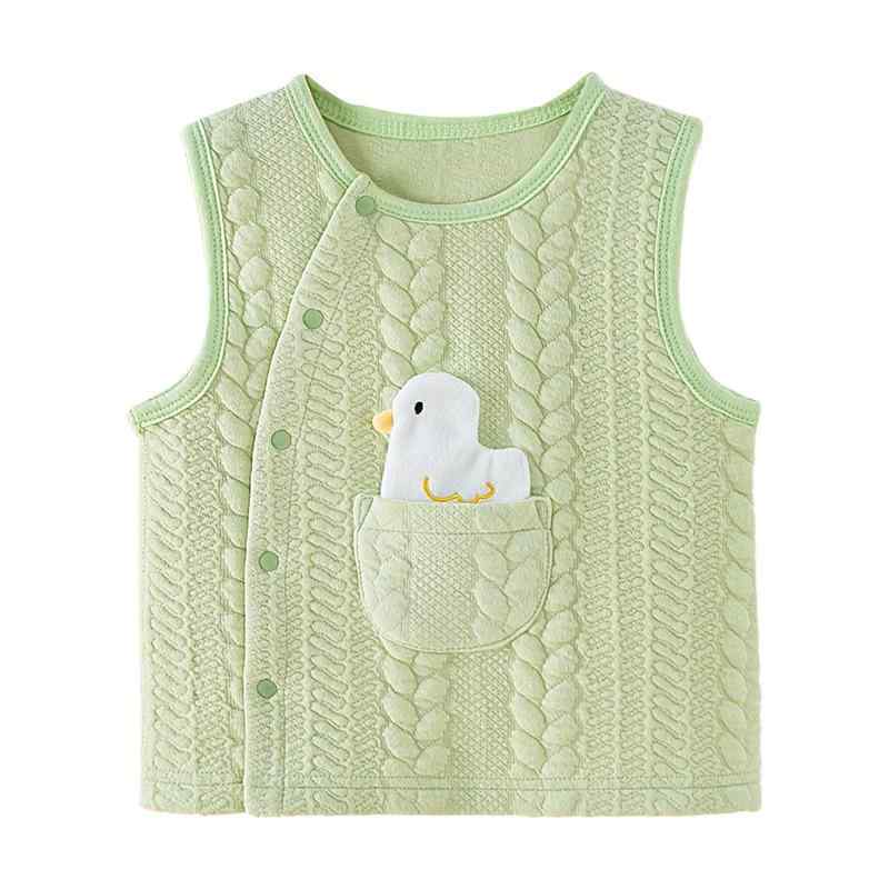 2子供用ベスト 秋冬 かわいい ベビー チョッキ 中綿 暖かい ノースリーブ 斜め掛けカーディガン