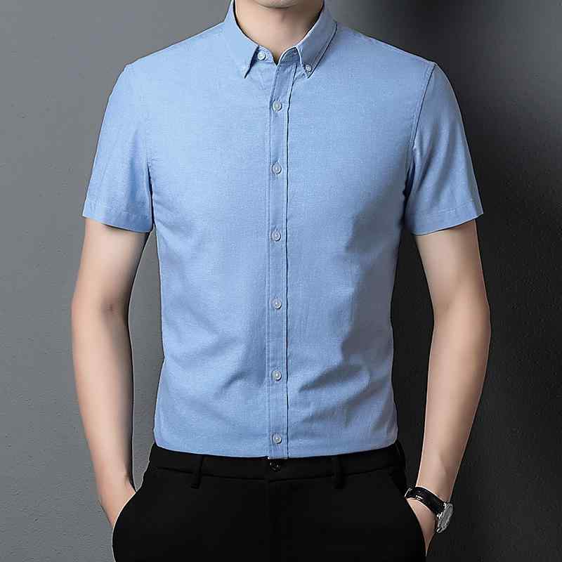 シャツ メンズ 男性用 オックスフォードシャツ 半袖 長袖 無地 トップス 普段使い 仕事着・スタイル: ビジネス通勤・袖丈: 半袖、長袖・柄: 格子・厚さ: 薄手・対象者: 中年・主な素材: 綿・主な素材の含有量: 71～80%・適用シー...