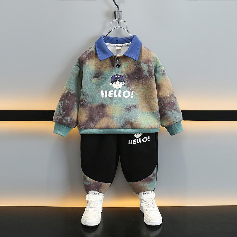 子供服 男の子 ポロシャツ &amp; トレーナー セットアップ ボーイズ 春秋 カジュアル 2点セット 上下セット