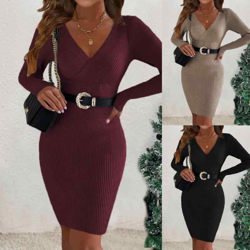 ワンピース レディース 秋冬 ニットワンピース 膝丈ワンピース セクシー かわいい 伸縮性 普段使い