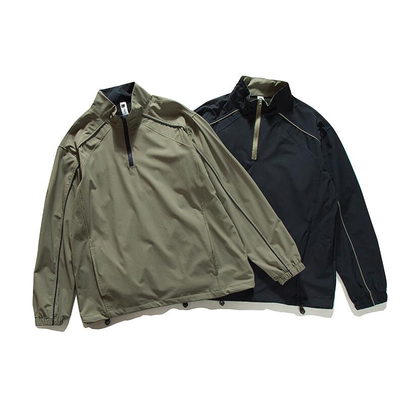 Tシャツ メンズ 男性用 長袖 ハーフジップ スタンドカラー トップス 美式 潮牌 秋季 アウトドア サイクリング