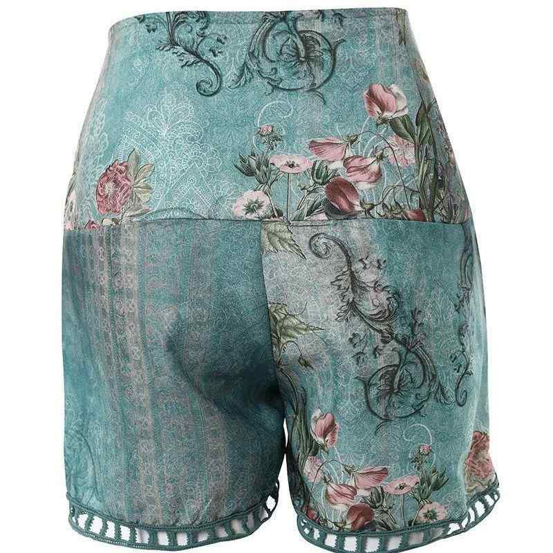 ショートパンツ レディース 花柄レース 切り替え カジュアル 短パン 普段使い