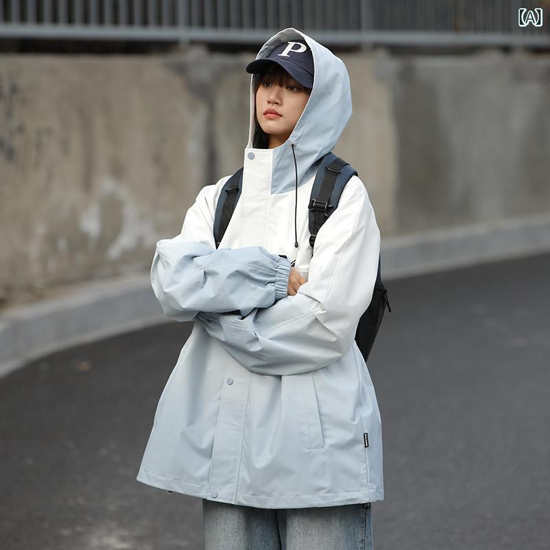 ジャケット 男性用 刺繍 グラデーション カラー 春秋 防水 撥水 ゆったり アウター カジュアル スタイル