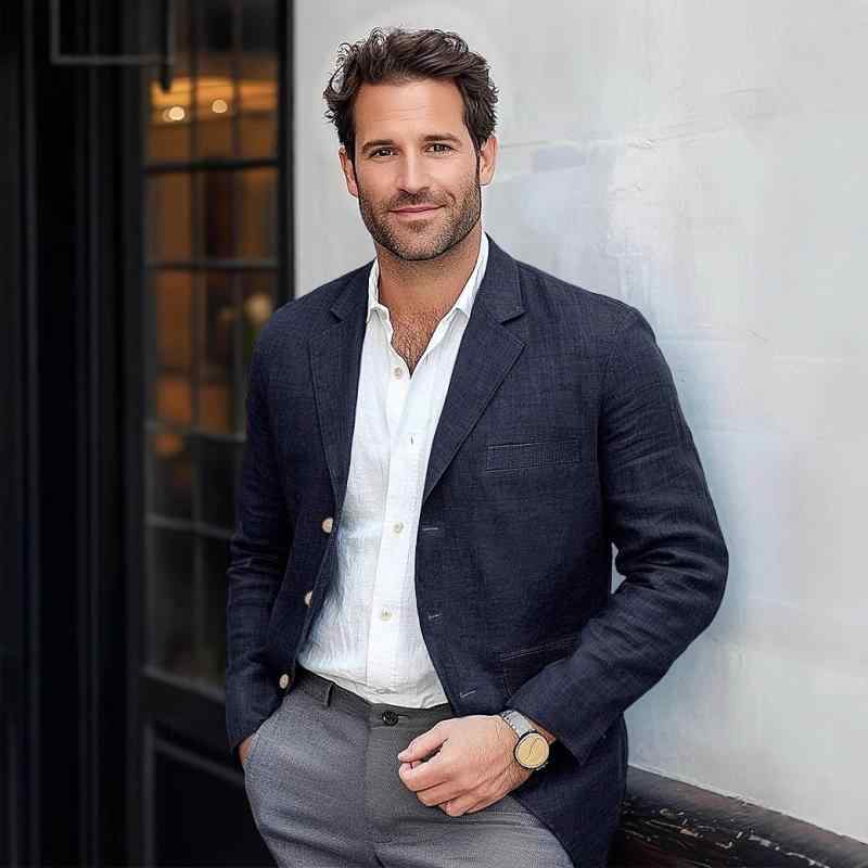 ジャケット 男性用 コットン リネン ブレザー カジュアル 無地 アウター 伸縮性 通気性 春秋