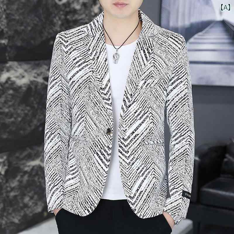 ジャケット メンズ 男性用 花柄 スリム テーラードジャケット アウター カジュアル 韓国風 春夏