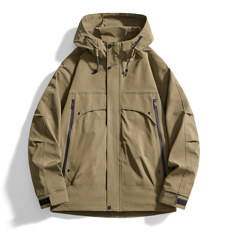 ジャケット 男性用 春秋 防水 防風 フード付き カジュアル ワーク アウター 普段使い アウトドア