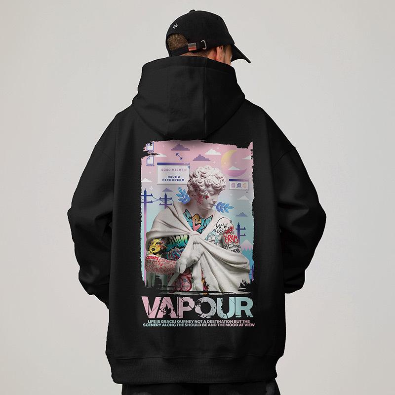 帽子 メンズ 男性用 オーバーサイズ パーカー ビッグシルエット トレーナー フーディー 秋冬 厚手 裏起毛 ゆったり アメカジ・スタイル: 港風・款式: 套頭・领型: 無領・袖丈: 長袖・是否连帽: 連帽・厚薄: 加絨・主な素材: 聚酯繊...