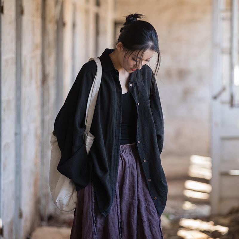 シャツ レディース 春夏 トップス チュニック 麻 綿 リネン コットン ブラウス ドルマンスリーブ ゆったり 体型カバー おしゃれ かわいい ナチュラル 服