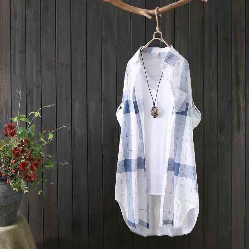シャツ レディース 春秋 ゆったり 大きいサイズ 着痩せ 中 длинный ファッション チェック柄 シャツ カジュアル カーディガン アウター