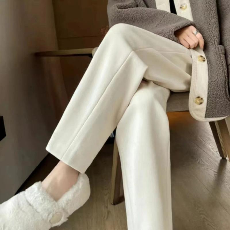 パンツ レディース 秋冬 裏起毛 ストレート 小柄 細見え シェニール 煙管パンツ ニンジンパンツ あったか 美脚