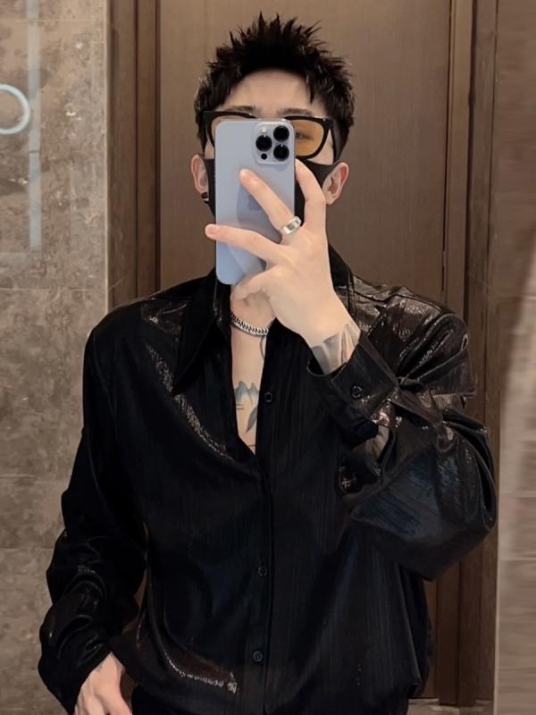 シャツ 男性用 長袖 春秋 ゆったり カジュアル シワになりにくい トップス