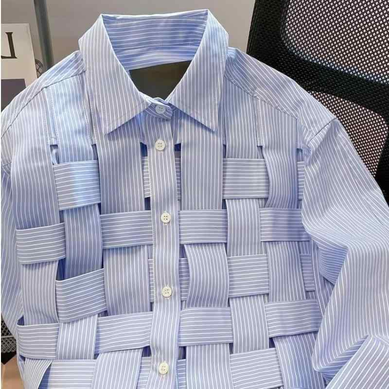 シャツ メンズ 長袖 ストライプ 織り柄 紳士服 トップス 春物 カジュアル ゆったり 普段使い