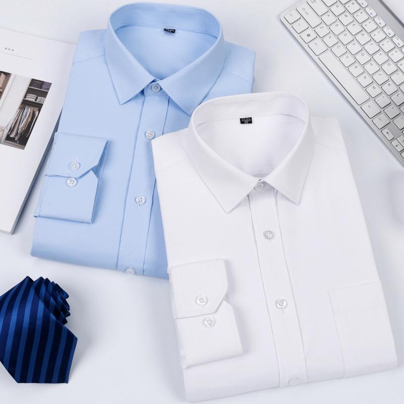シャツ メンズ 男性用 トップス 長袖 ビジネス 形態安定 無地 白シャツ 綿 通気性 春秋 部屋着 通勤用 普段使い