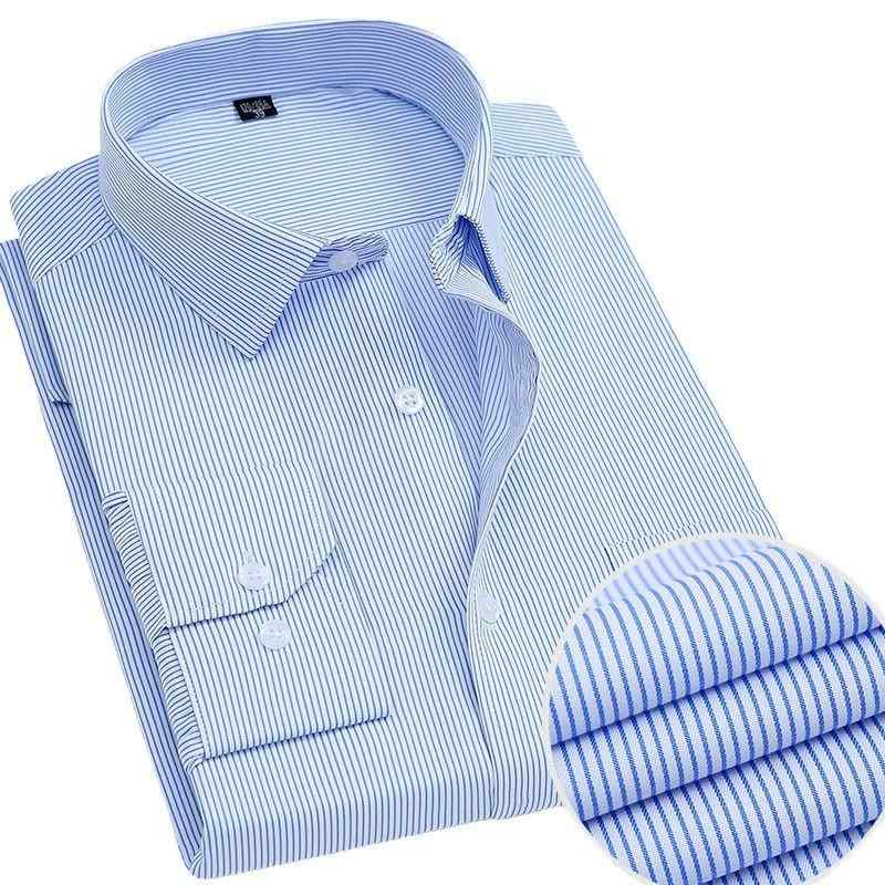 シャツ メンズ 男性用 長袖シャツ 形態安定 ブルーストライプ ビジネス オフィス 作業着 ゆったりサイズ 通気性 大きいサイズ ビッグシルエット・面料名称: 綿類混紡・材质功能: 洗濯機洗い可能・风格: ビジネス通勤・款式: カーディガン...