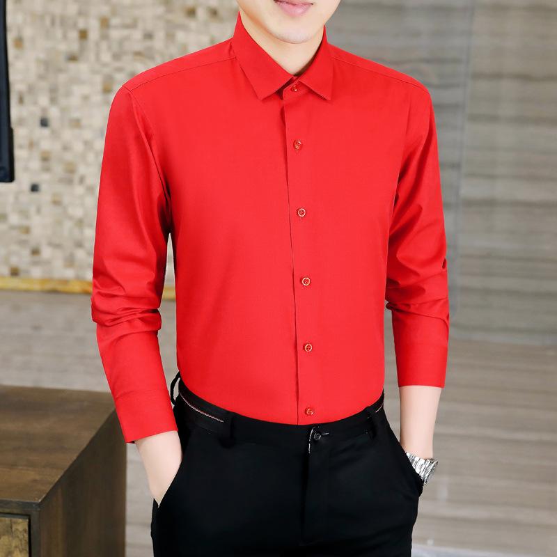 シャツ 男性用 長袖 無地 竹繊維 白シャツ ビジネス フォーマル スリム 接触冷感 吸湿速乾・生地の名称: 竹繊維・素材機能: 防シワ, 耐摩耗, イージーケア・生地糸番手: 30番手・スタイル: ビジネス・対象年齢: 24-35歳・タイ...